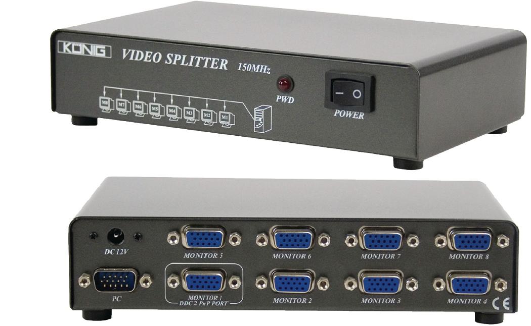 8 Way VGA Splitter - 8 Screens from one Signal :: CCTV Switchers ...